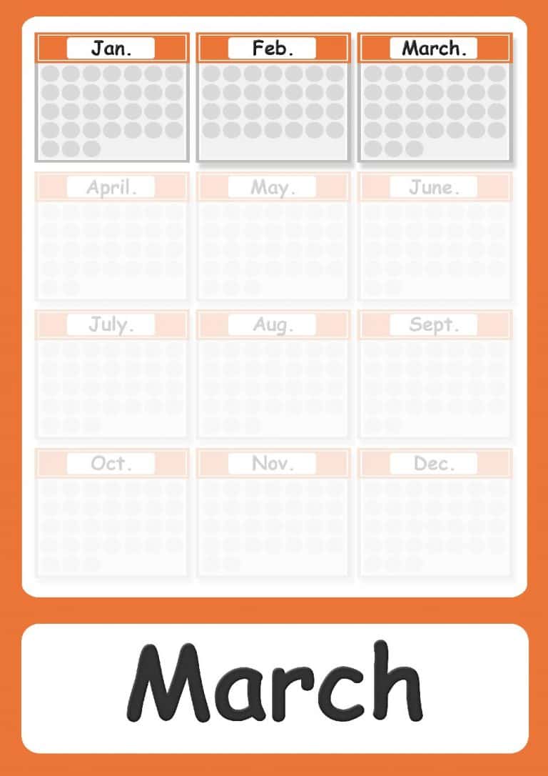 FREE Months of the year flashcards - Perfect for Kindergarten!