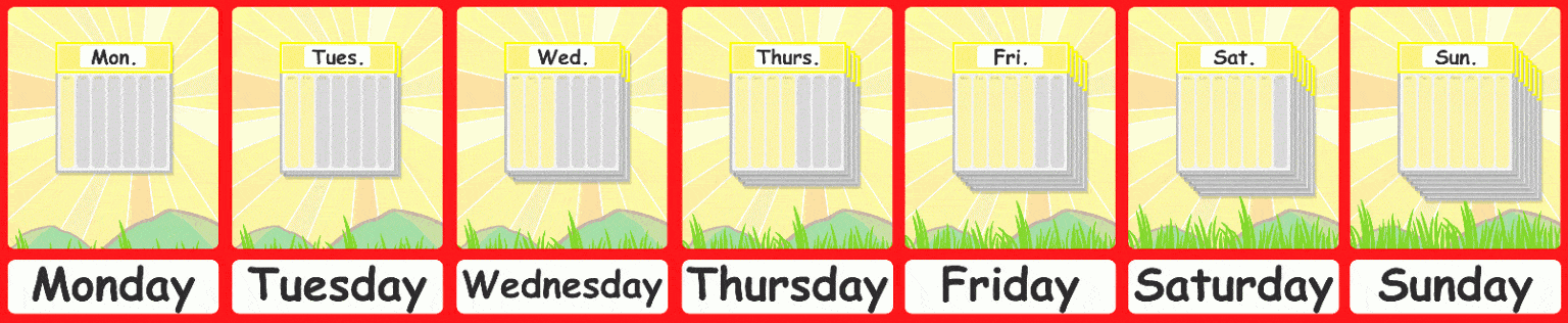 Days Of The Week Flashcards - FREE Printable Flashcards & Posters!