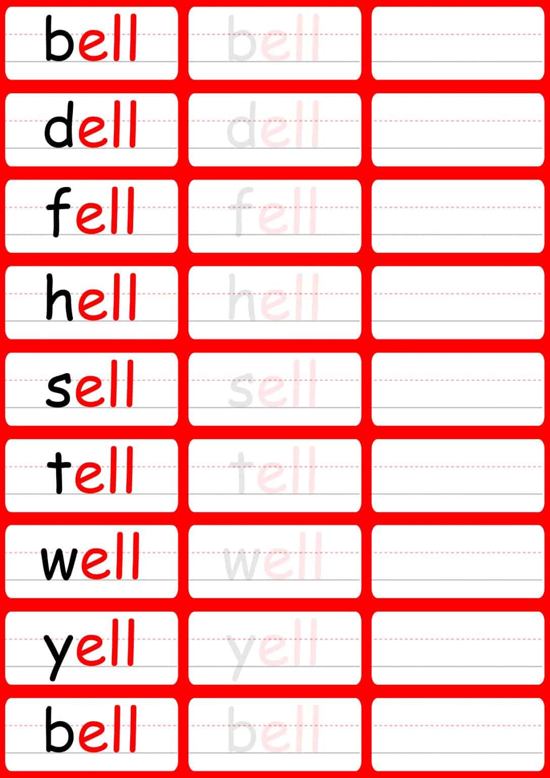 Word Family Worksheets - FREE Printable CVC Workbook!
