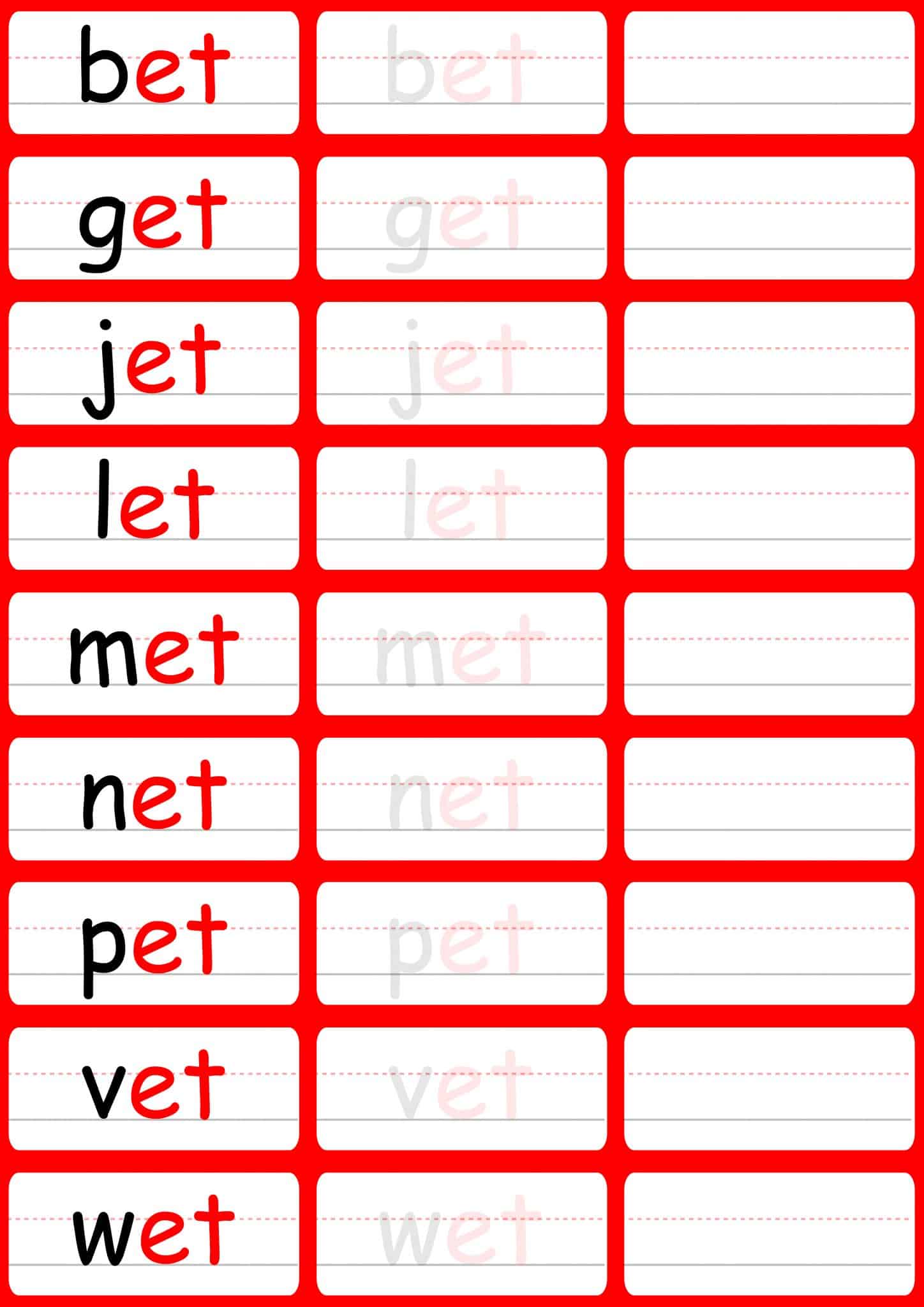 Word Family Worksheets - FREE Printable CVC Workbook!