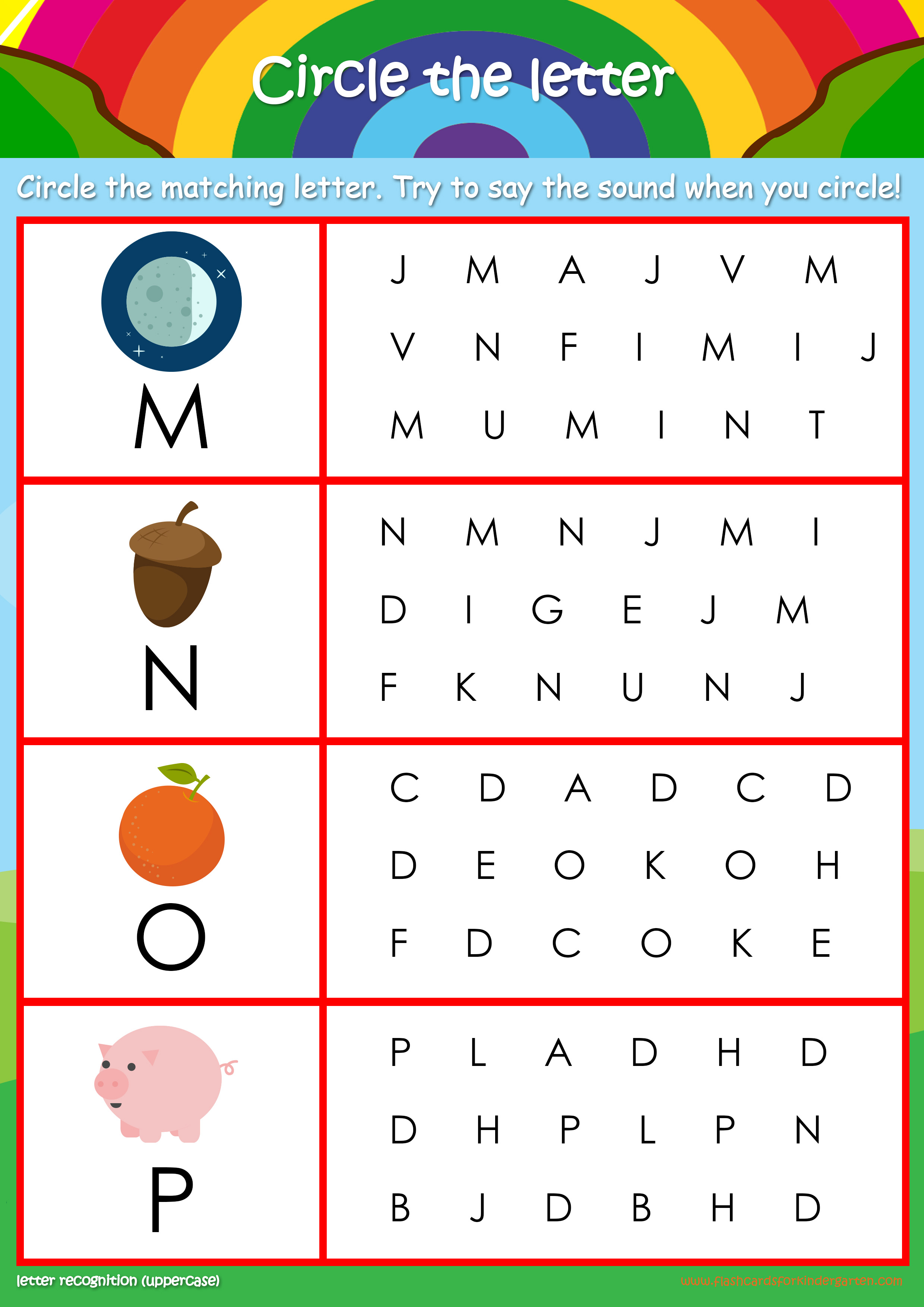 Letter recognition worksheets for kids!