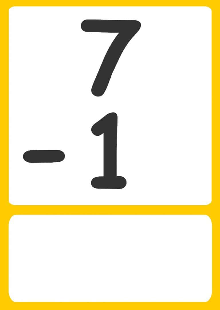 Subtraction Flashcards