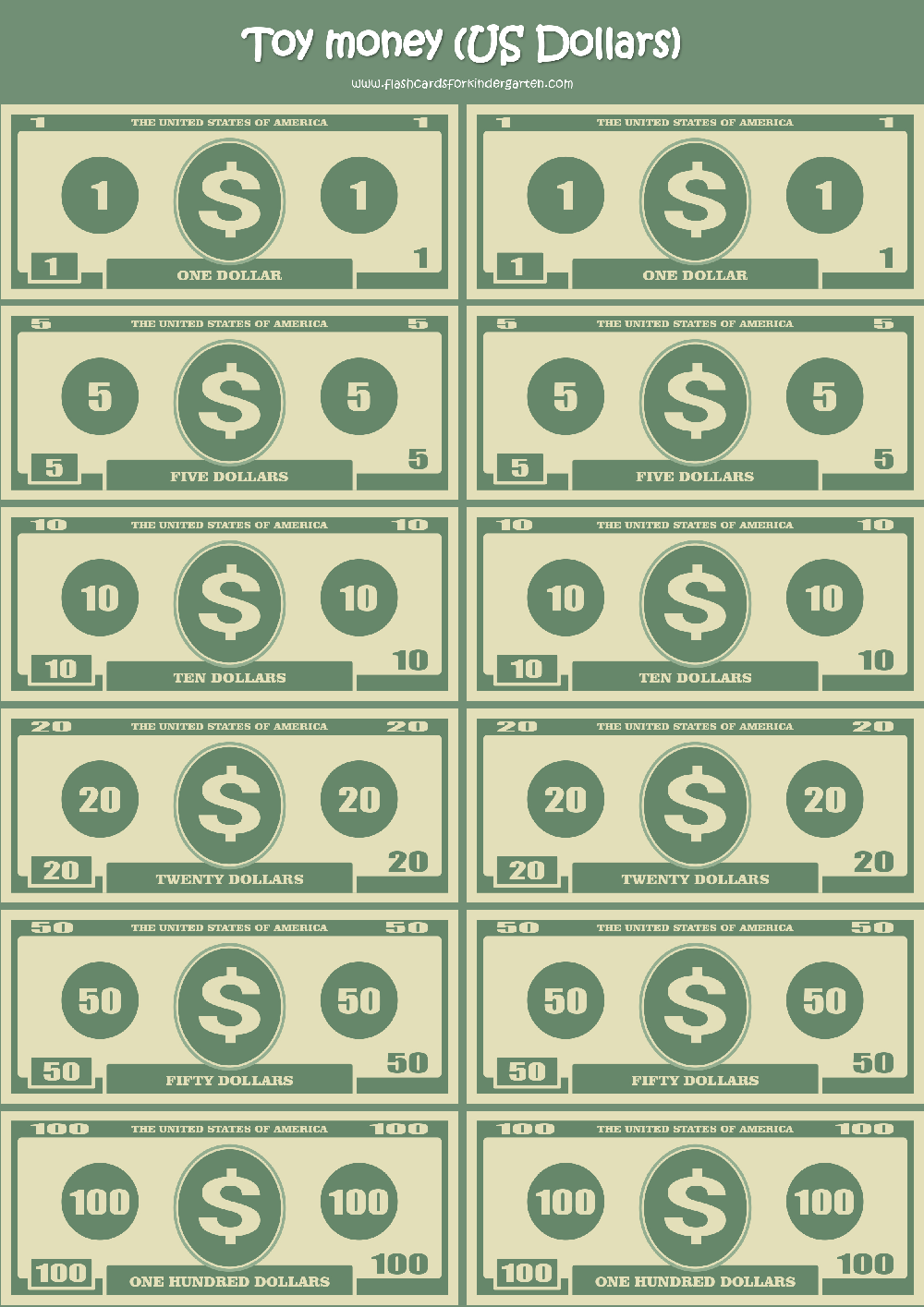 US Money Flashcards