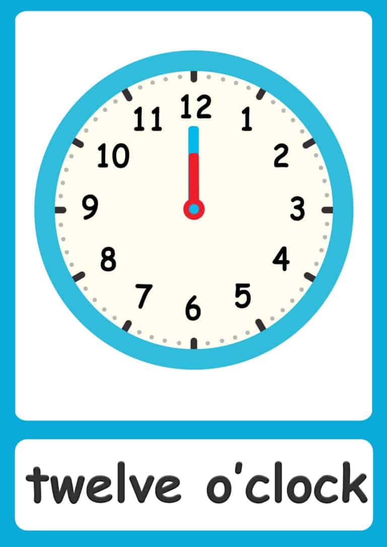 FREE Time flashcards and cut-out clock!