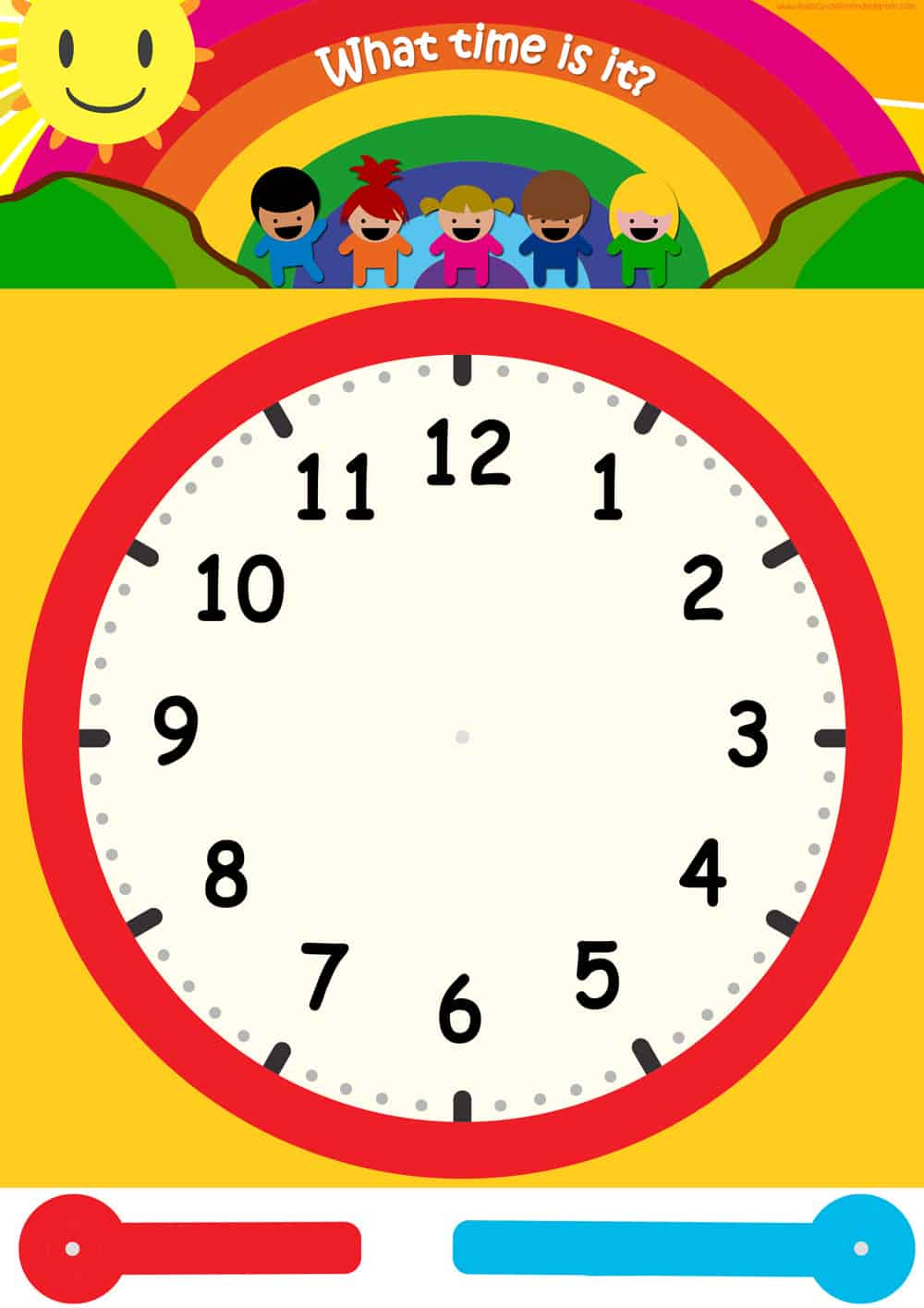 FREE Time flashcards and cut-out clock!
