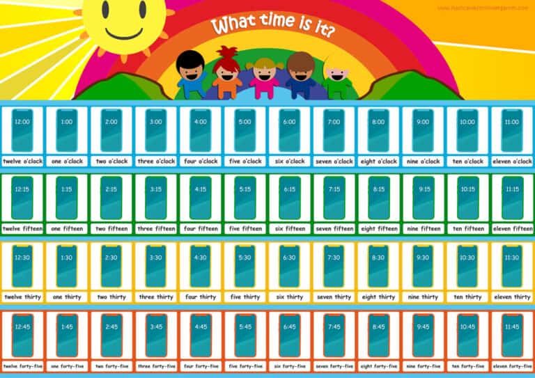 FREE Time flashcards and cut-out clock!
