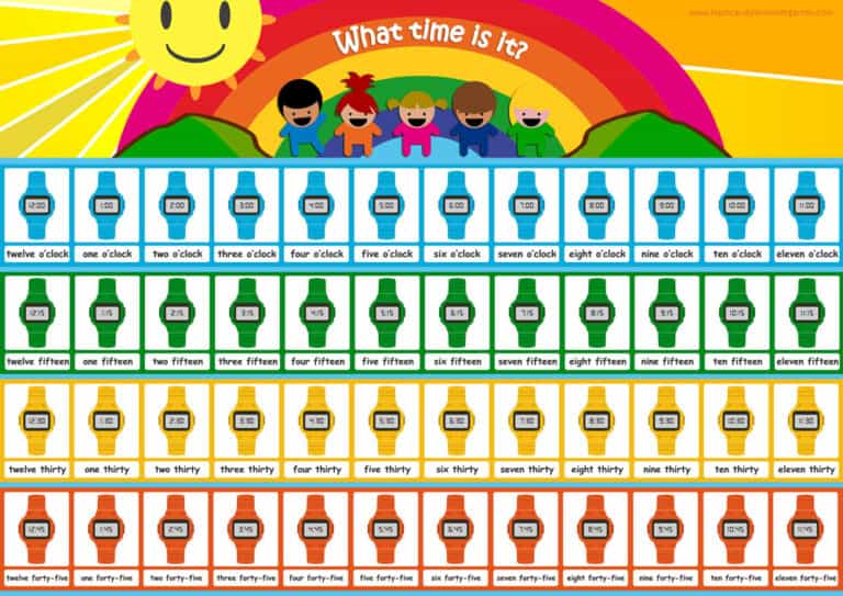 FREE Time flashcards and cut-out clock!