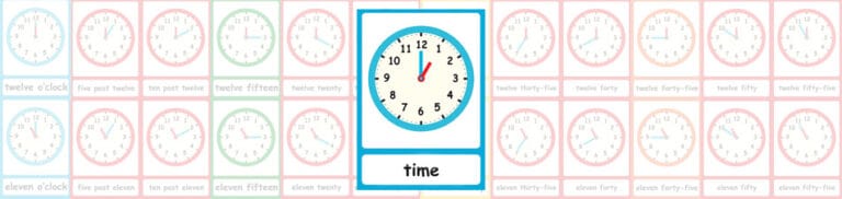 FREE Time flashcards and cut-out clock!