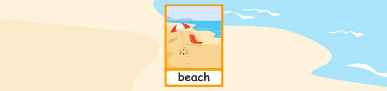 Teach beach vocabulary with FREE beach flashcards!