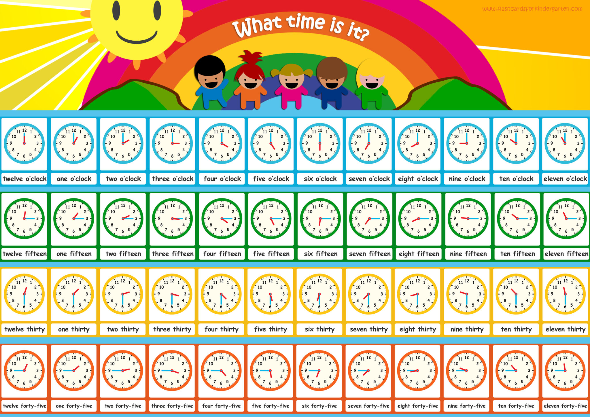 FREE Time flashcards and cut-out clock!